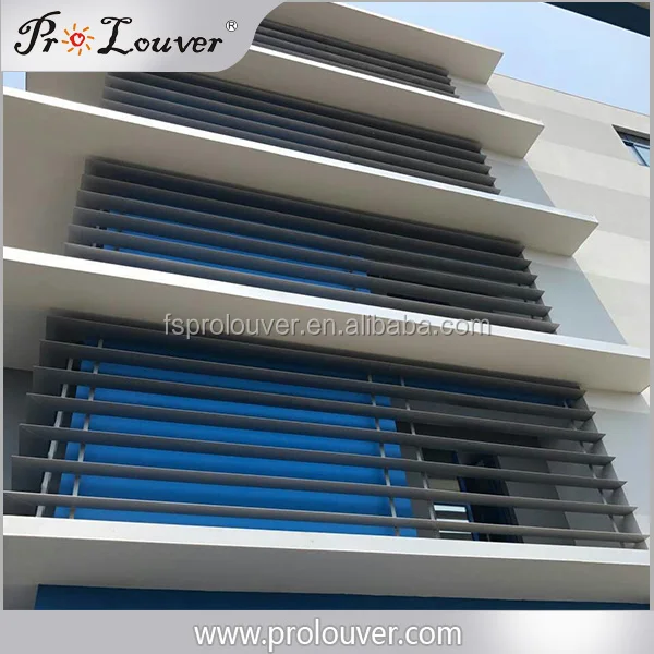 Aluminum 85R Roll Formed Panel Louver for Solar Control