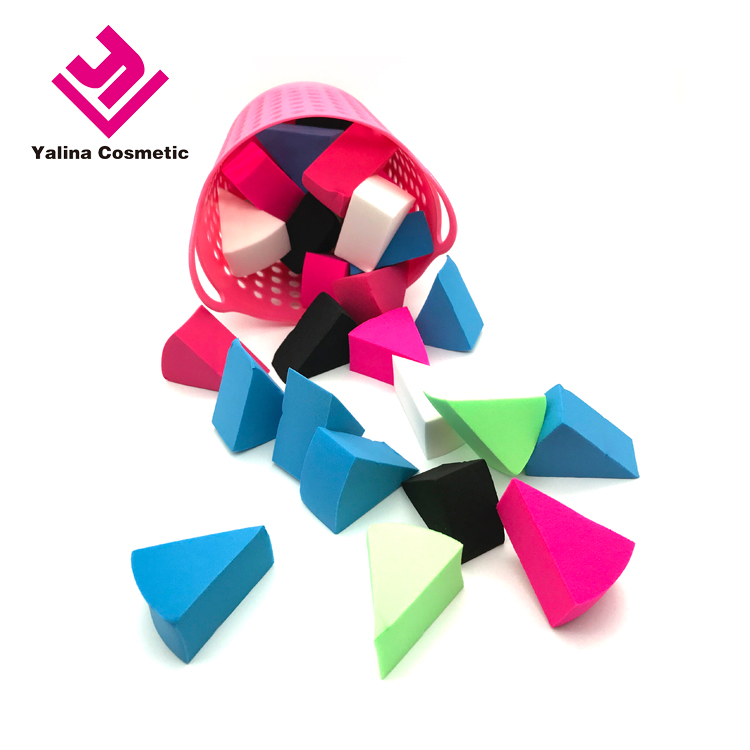 Pre-cut Wedge Makeup Sponge 24pc Green Tea Triangle Cosmetic Tool Wedge ...