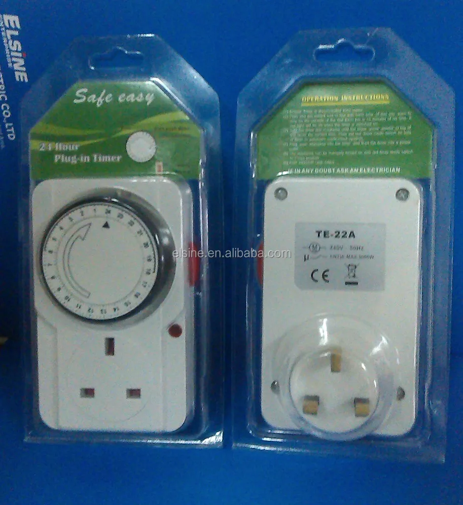 TE-22A 13A UK Type 24-Hour Mechanical Time Switch Timer Socket ...