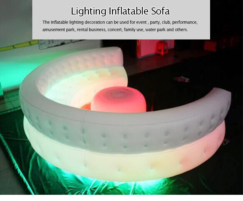 Giant Inflatable Furniture Air Lounge Sofa With LED Lamp - Customizable ...