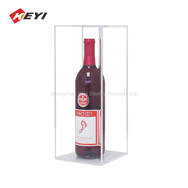 Custom Counter Top Clear Acrylic Single Wine Bottle Display Case - Buy ...