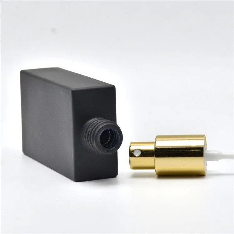 High Quality 50ml Frosted Black Rectangular Perfume Glass Spray Bottle ...