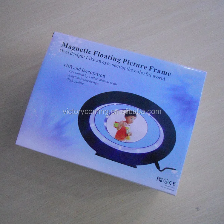 Ellipse Shape DIY Magnetic Levitation Floating Black Photo Frame ...