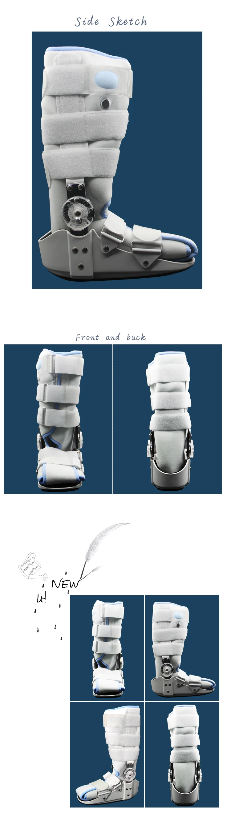 Professional AFO Rigid Adjustable Medical Boot for Ankle Fractures