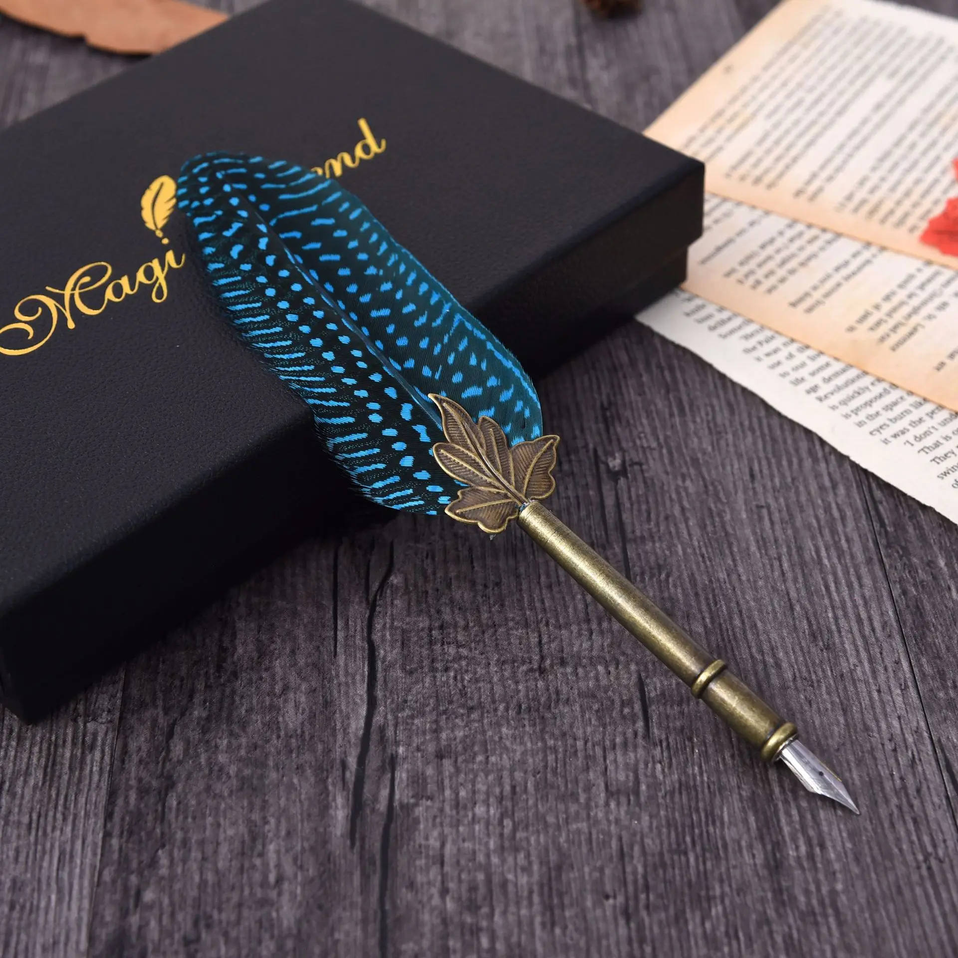 Antique Feather Quill Copper Pen Stem Writing Quill Ink Dip Pen ...