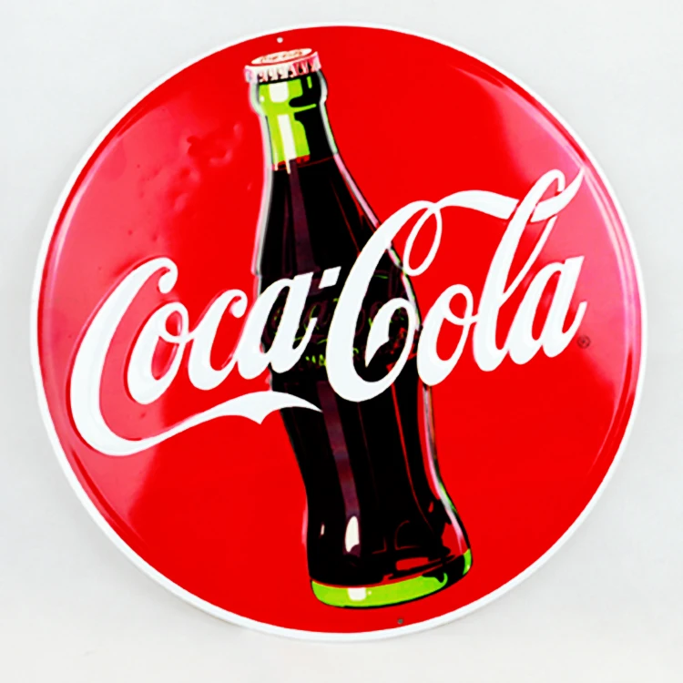 Oval Shape Wall Decoration Art Metal Advertising Street Tin Sign Emboss ...