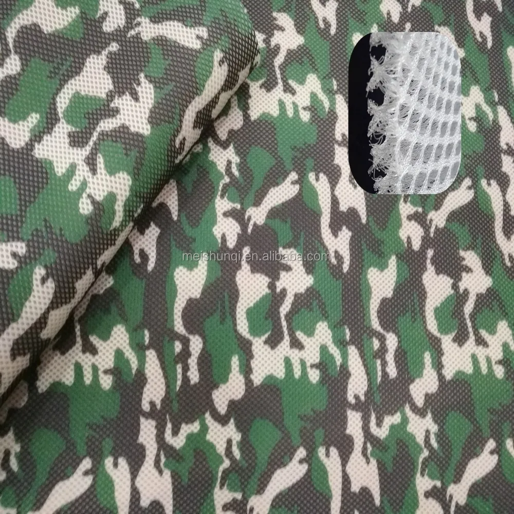 Breathable 100% Polyester Camouflage Pattern Mesh Fabric For Mattress ...