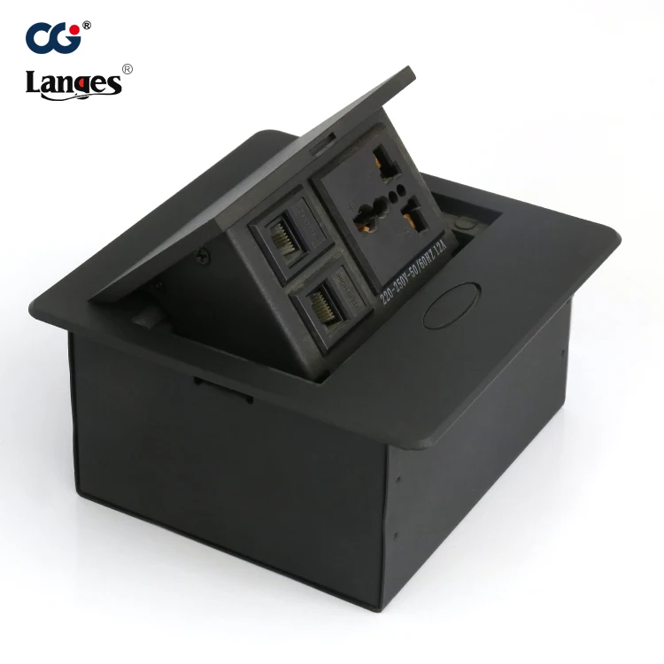 Office Desk Aluminum Panel Multi-purpose Electric Cable Box With Buffer ...