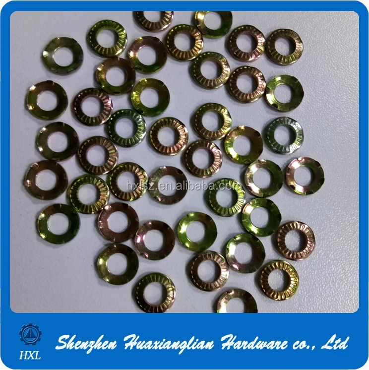 DIN 6795 Yellow Zinc Knurled Ground Washers - Six Point Grounding Washers