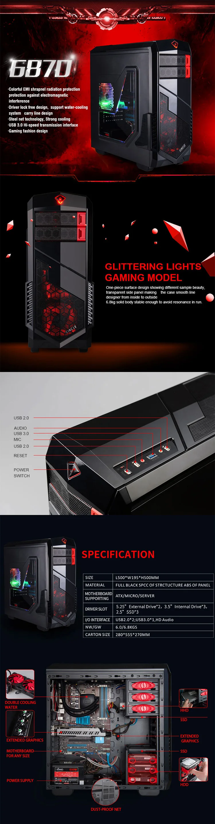 Torre completa Btx Atx, carcasa Industrial para ordenador de escritorio ...