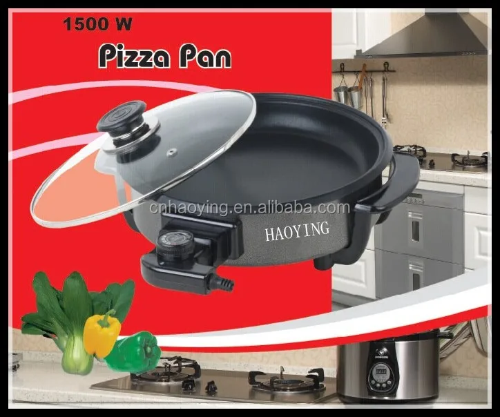 1500W Electric Pizza Pan with Non-Stick Surface & Certifications