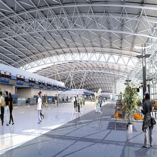 Struktur Bangunan Baja Ringan Truss Baja Atap Terminal Bandara ...