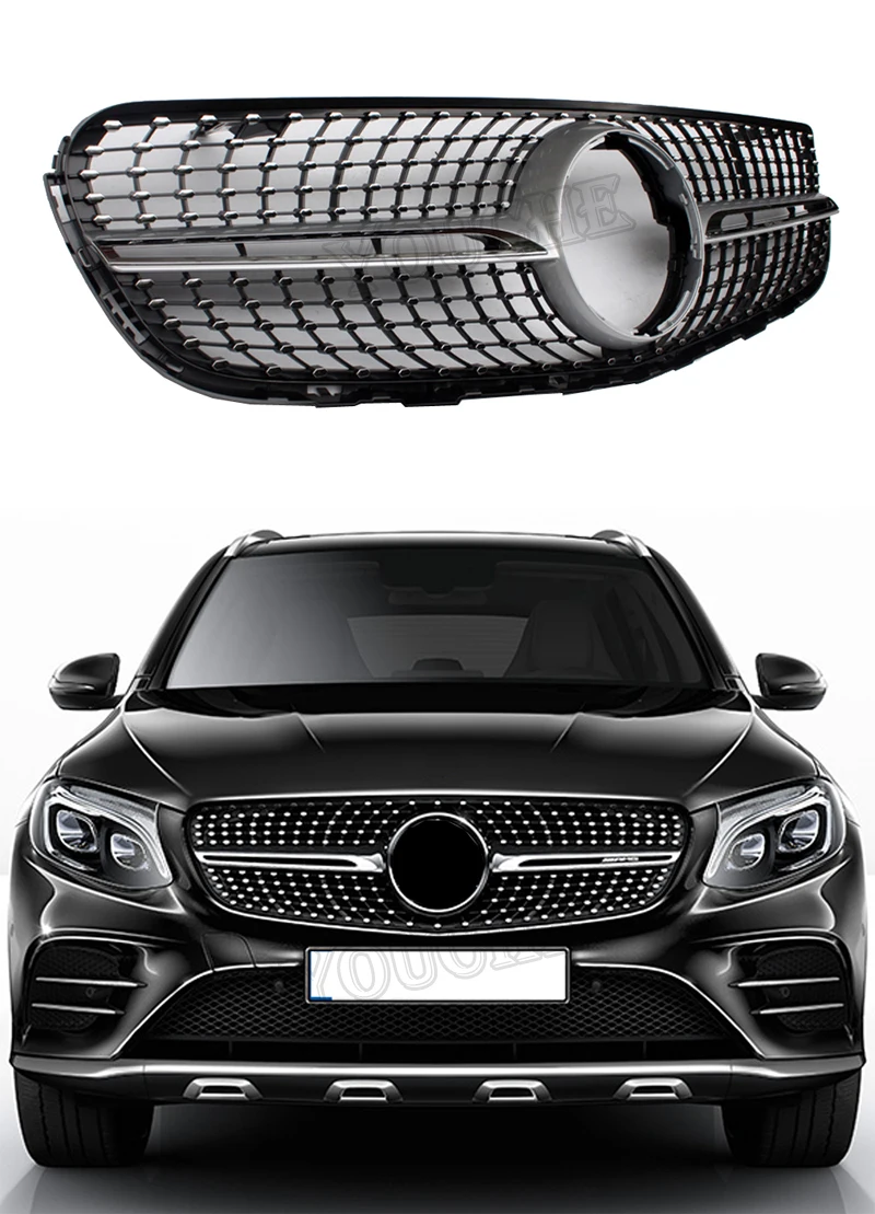 Diamond Radiator Style Front Grille Grill For Mercedes Benz Glc Class ...