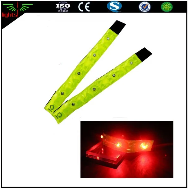 Reflective Flashing Elastic Adjustable LED Glow Armband Wrist Ankle ...