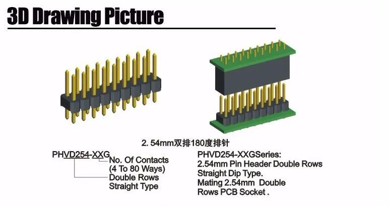 15 Pin 16 Pin Header Connector 2.54mm - Reliable PCB Socket