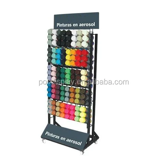 Customized Metal Floor Display Racks for Spray Paint