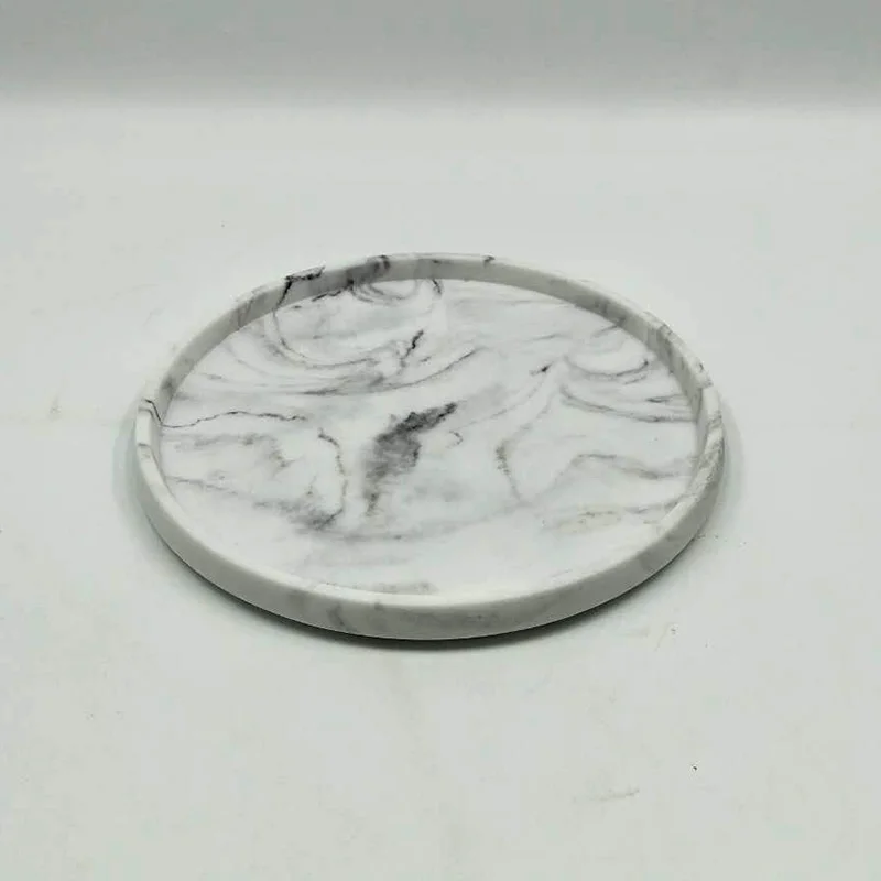 Wholesale Customized Round Marble Finished Resin Trays