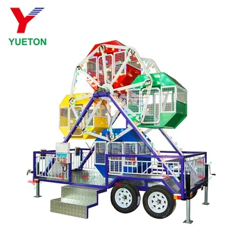 Kids Amusement Mobile Kiddie Rides Portable Mini Ferris Wheel Trailer ...