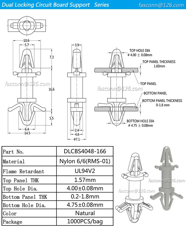 Nylon Dual Locking Circuit Board Support Post - DLCBS/DLSP