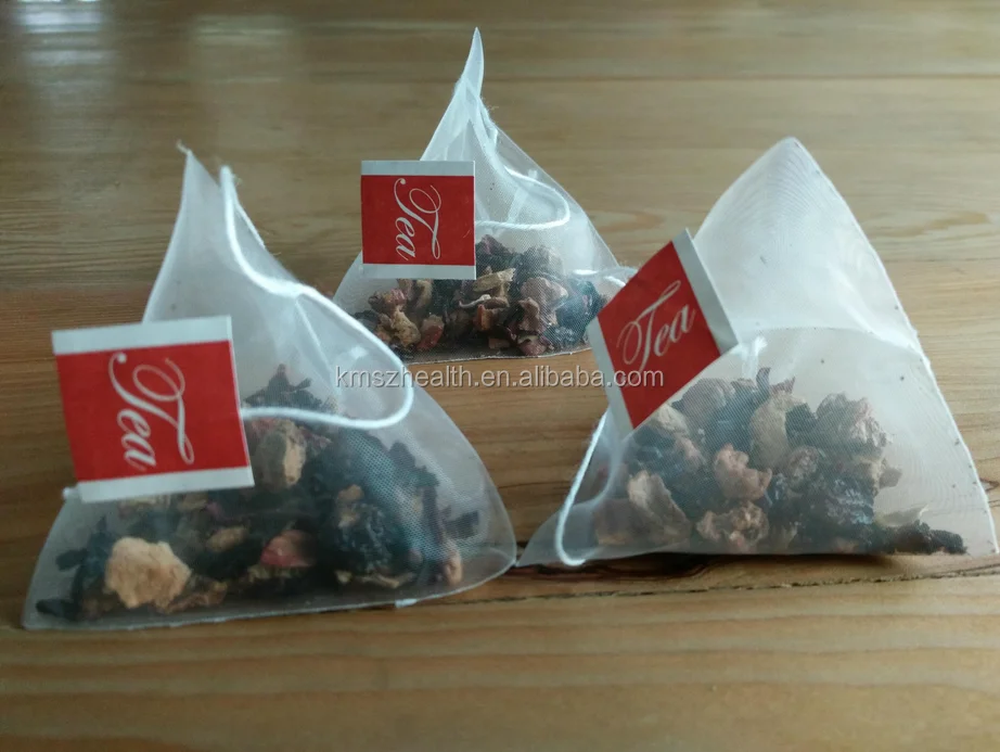 Food Grade Oem Biodegradable Triangle Shaped Teabag Nylon Mesh Pyramid ...