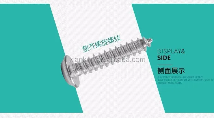 304 Stainless Steel Pwa Cross Head With Pad Self Tapping Screw Pan Head ...
