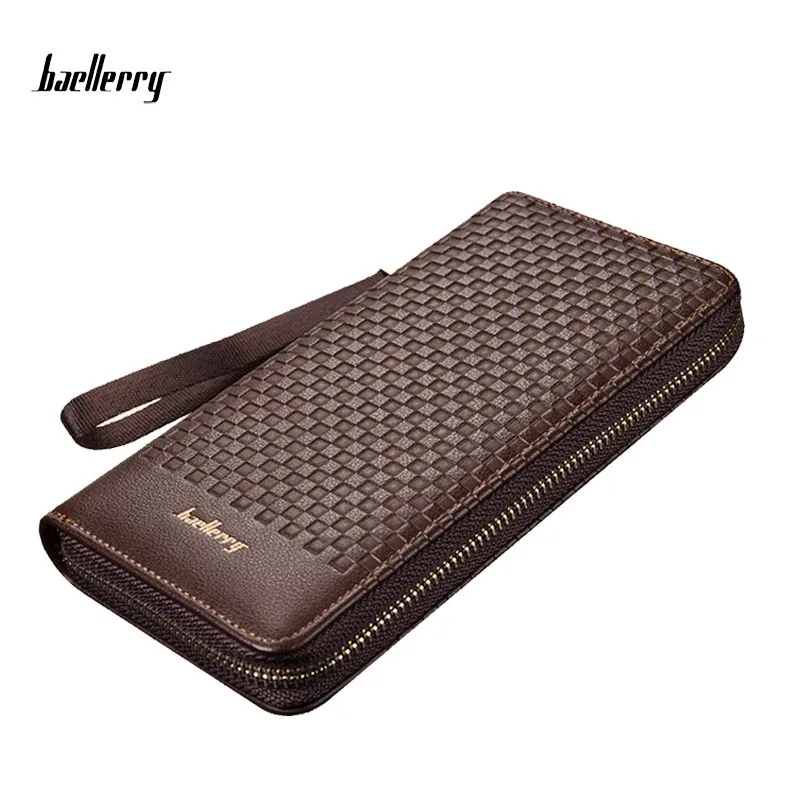 Baellerry Men Plaid Wallets 2017 Split Pu Leather Designer Long Purse ...
