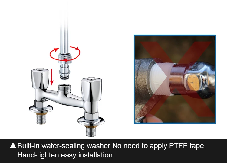 Chrome Plating Dual Handle Brass Pre Rinse Faucet for Kitchen