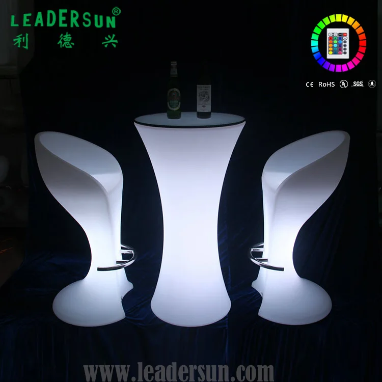 Standing Night Club Bar Plastic Led Furniture Set Round Cocktail Table ...