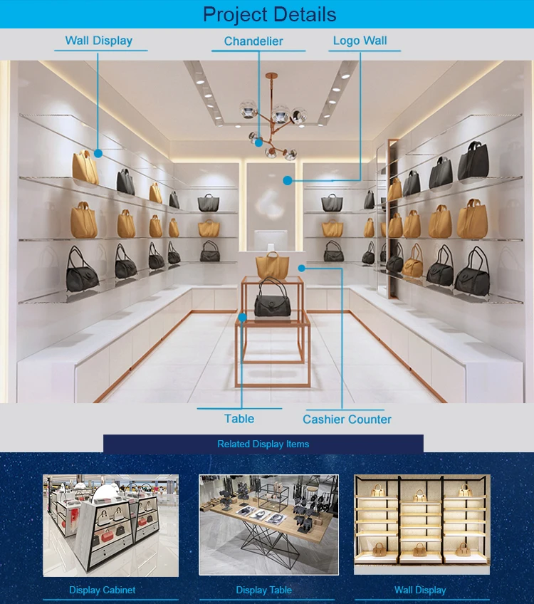 Fashion Leather Handbag And Shoes Display Showcase Wood Luxury Wall ...