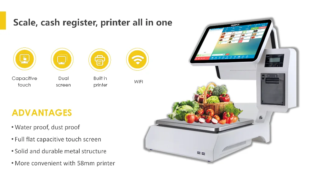 Pos System with Weighing Scales - All in One HBAPOS Scale