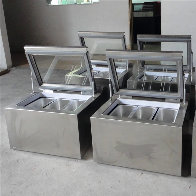 3 Flavors Table Top Gelato Showcase - Mini Display Freezer