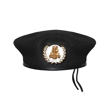 Xinxing Police Beret Black 100% Wool 90 Grams Pu Binding Military Beret ...