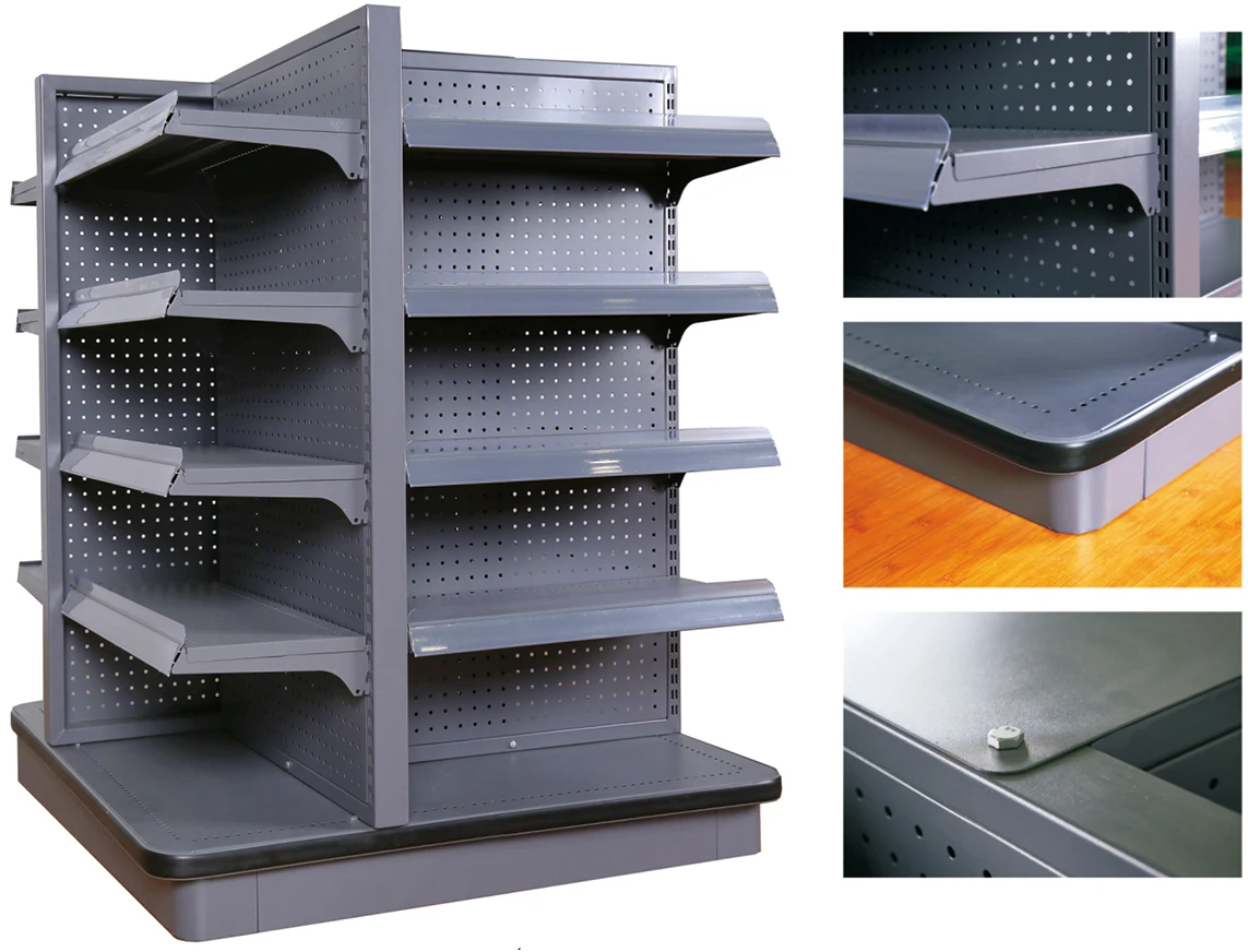 Beauty Store Merchandiser 4 Way Gondola Display Stand