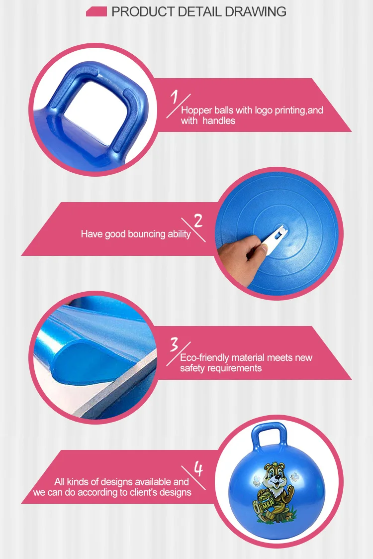 Manufacturer Custom Size Kids Bouncy Handle Skippy Hopper Ball - Buy ...