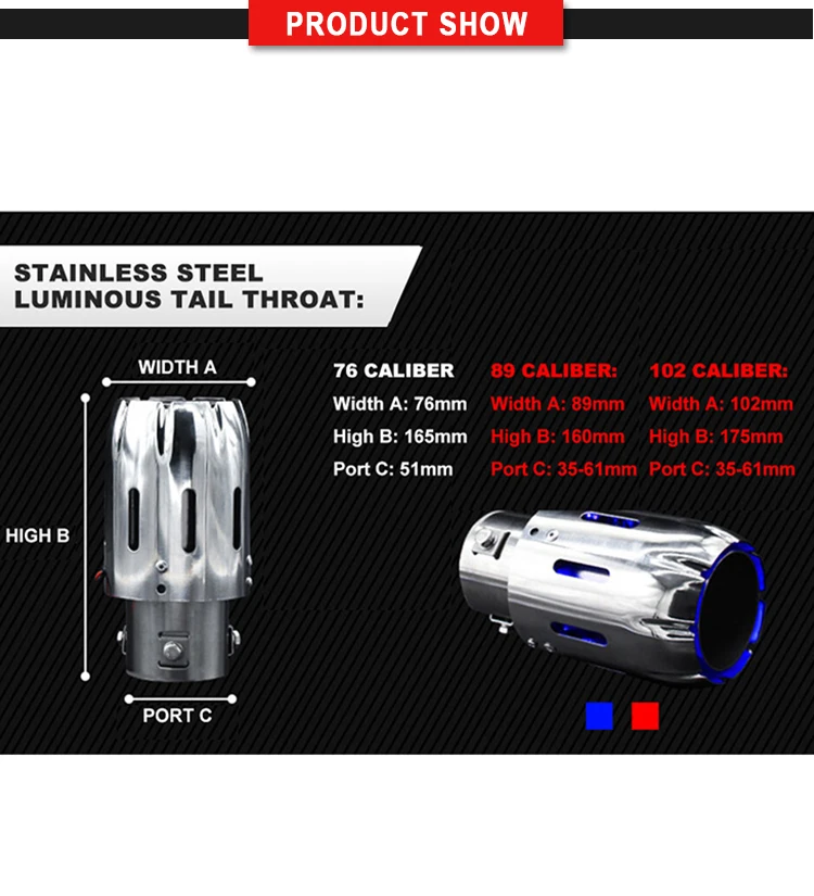 Car Light Tail Pipe Modified Fire-breathing Effect Exhaust Pipe High ...