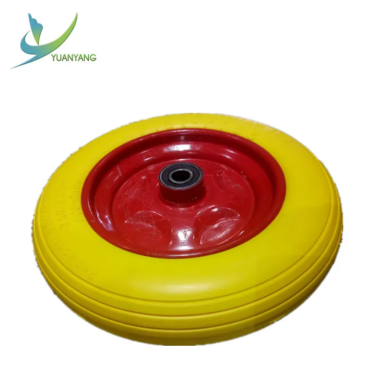 400-8 Roda Karet Busa Pu 16 Inci Roda Roda Roda Gigi Roda Logam 4.00-8 ...