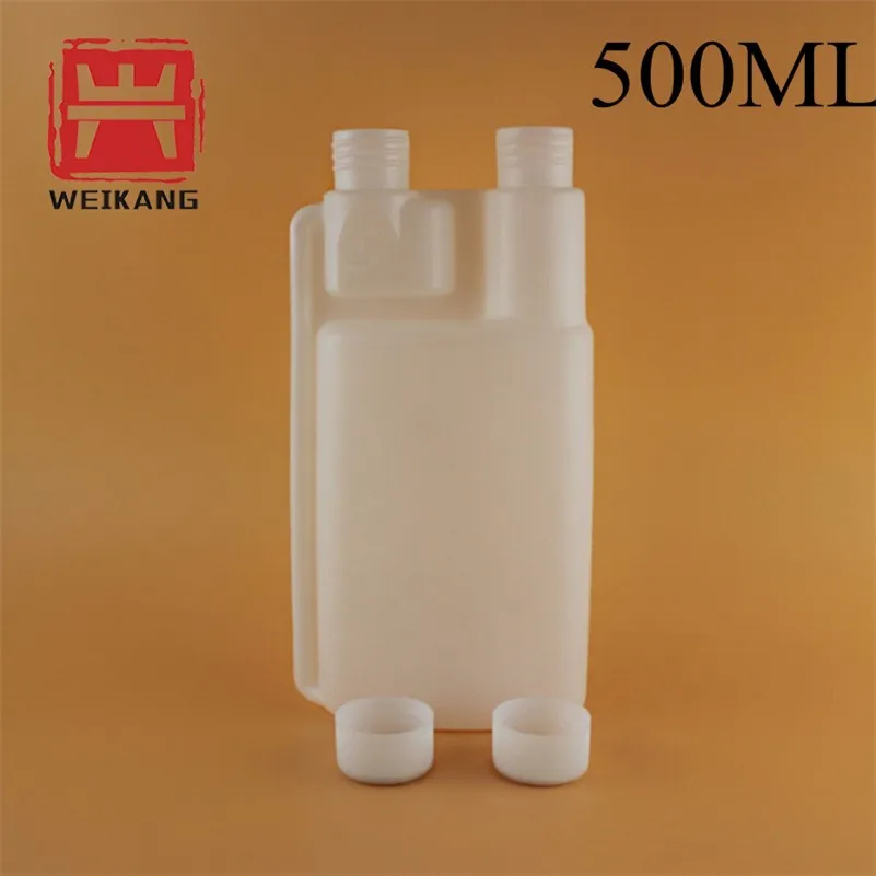 250ml 500ml 1000ml Plastic Double Dual Chamber Twin Neck Bottle
