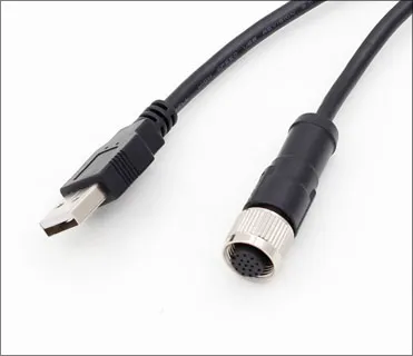 Waterproof Circular M12 17pin To Usb Cable Connector - Buy M12 17pin ...