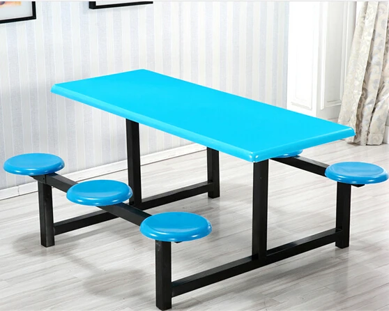 School Restaurant Kfc Stainless Steel 4 Seat Dining Table And Chair Set ...