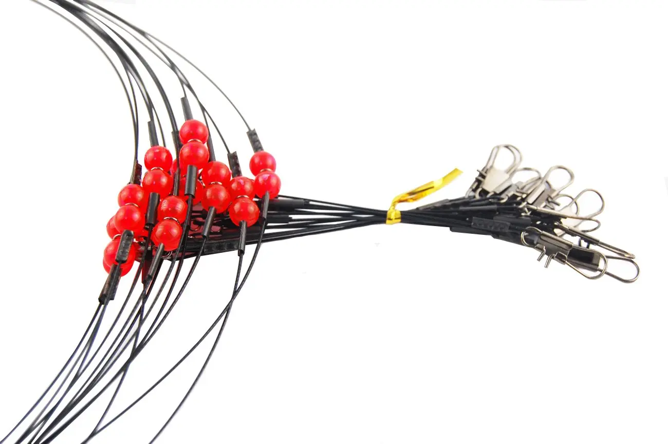 Stainless Steel Fishing Leader Wire Rigs Trace Swivels Snaps Beads ...