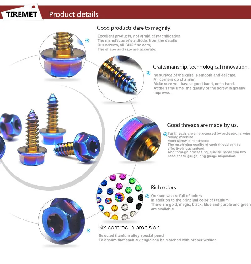 High Quality Titanium Self-tapping Bolts Inside And Outside Hex Screws ...