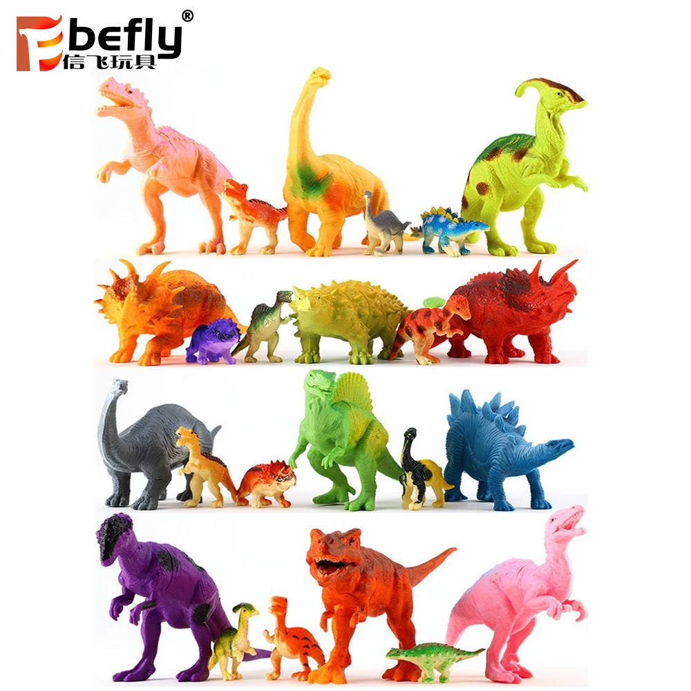 24pcs Packaging Set DIY Plastic Park Toy Family Dinosaur Toy