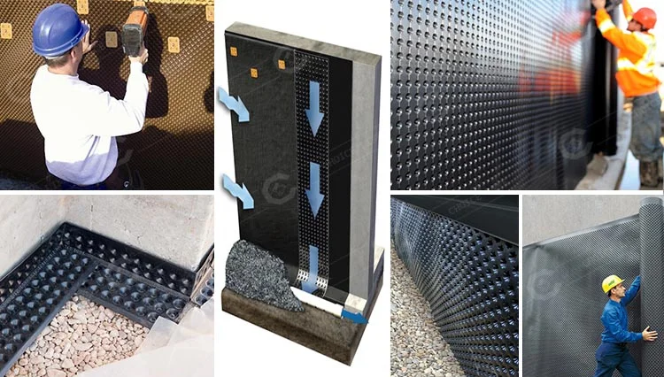 Foundation Waterproofing Plastic Hdpe Pvc Dimple Drainage Sheet - Buy ...