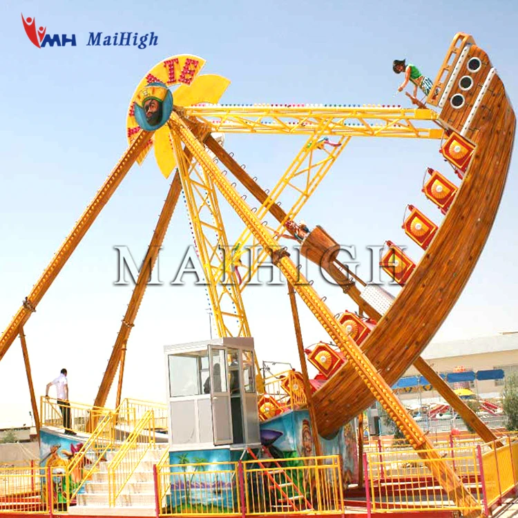 Outdoor Play Amusement Rides Fiberglass Boats Electric Luna Park Pirate ...