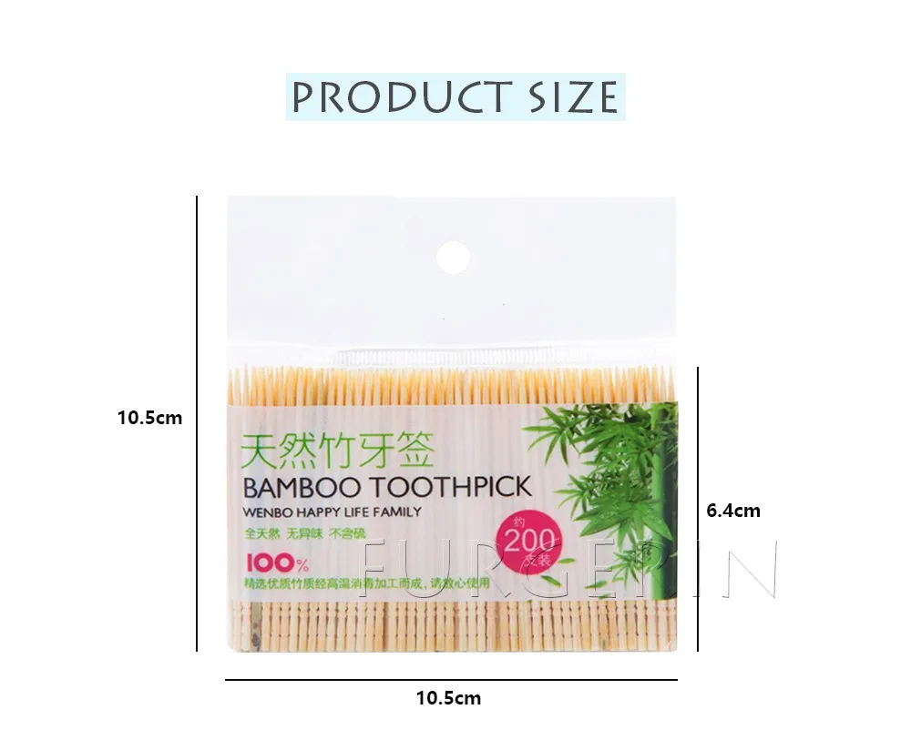 1000 Pieces In 5 Packs Toothpick Bamboo Tooth Pick Bamboo Stick Eco ...
