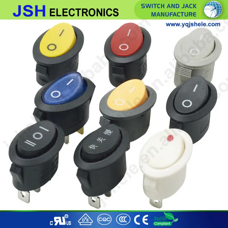 Ac250v/10a 125v/15a 3p Spdt 3 Position Round Button Boat Rocker Switch ...