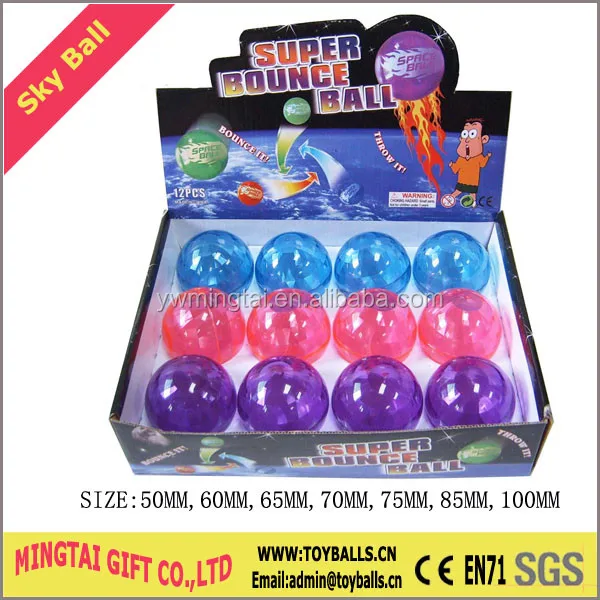 75MM Hollow TPU Super High Flashing Bouncing Sky Ball