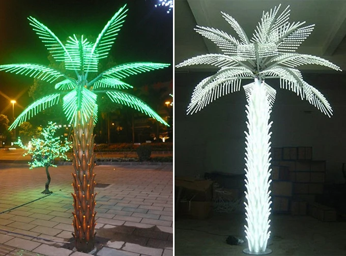 H:3m Green Leaves LED Artificial Palm Trees for Indoor & Outdoor