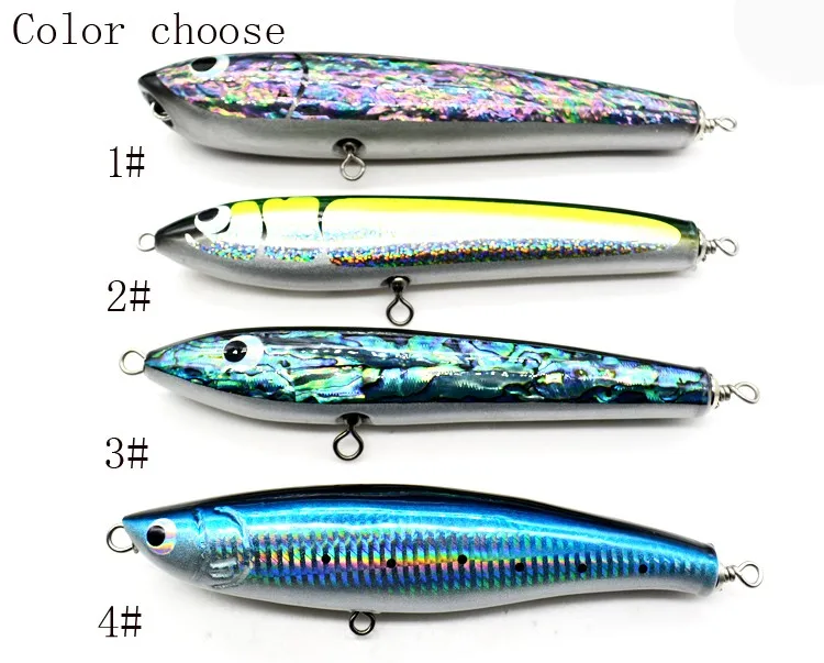 Handmade Abalone Timber Pencil Fishing Lure Topwater Stickbait Wooden ...