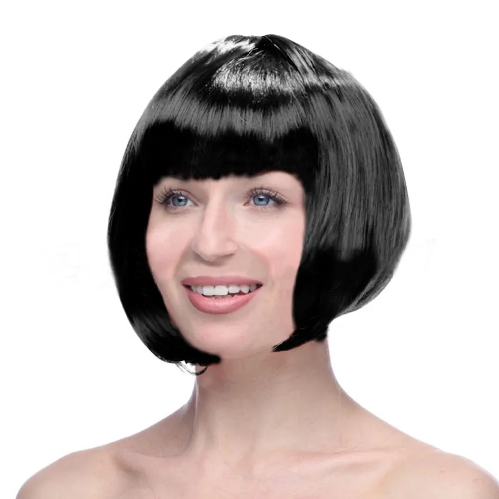 Women Synthetic Wigs Bobo Wig Fancy Dress Lady Sexy Short Straight Bobo ...